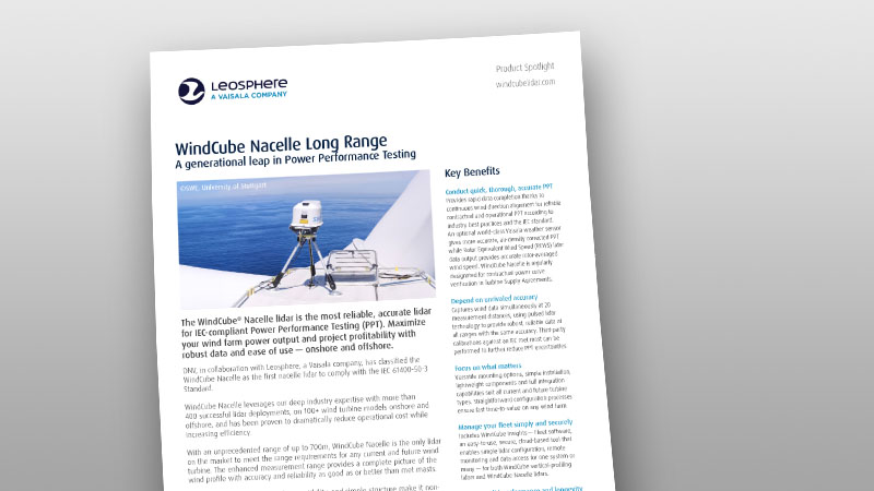 WindCube Nacelle IEC classification and enhancements | Vaisala