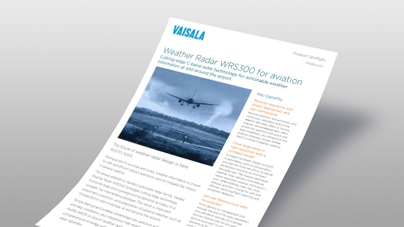Weather Radar WRS300 for Aviation | Vaisala