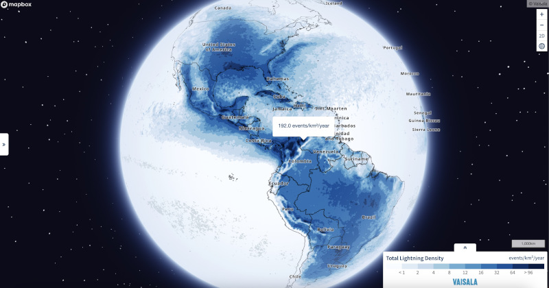 Understand the risk: See the lightning density for any location on ...