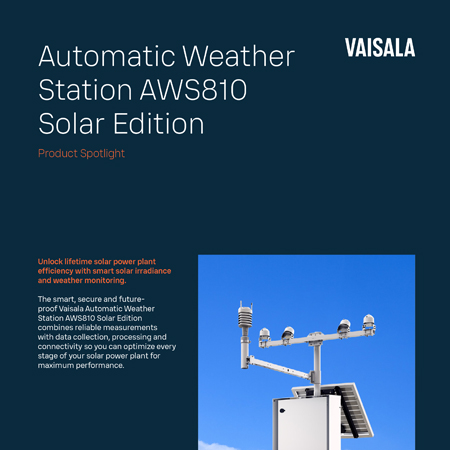 Automatic Weather Station AWS810 Solar Edition | Vaisala