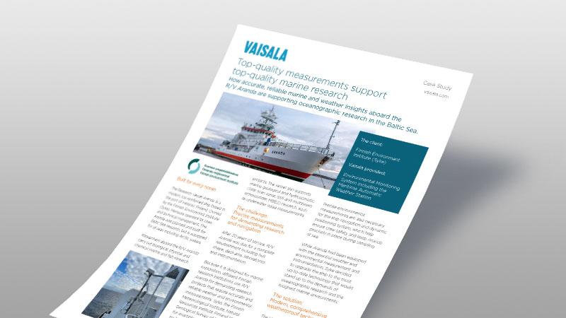 Top-quality measurements support top-quality marine research | Vaisala